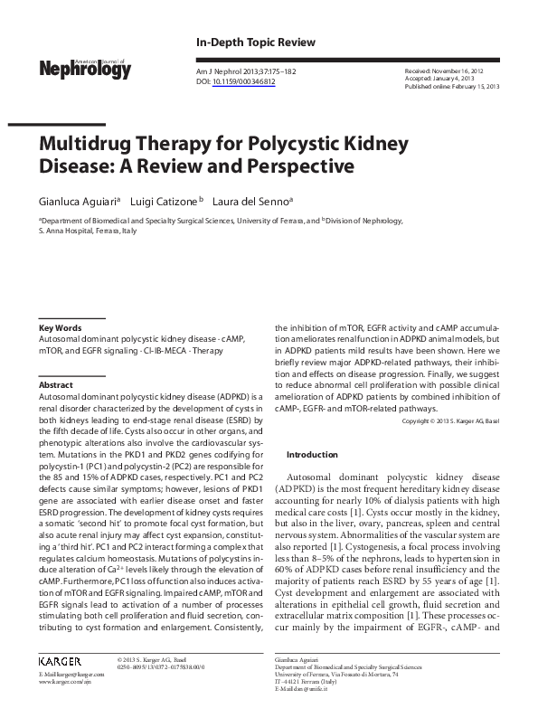 (PDF) Multidrug Therapy for Polycystic Kidney Disease: A Review and ...