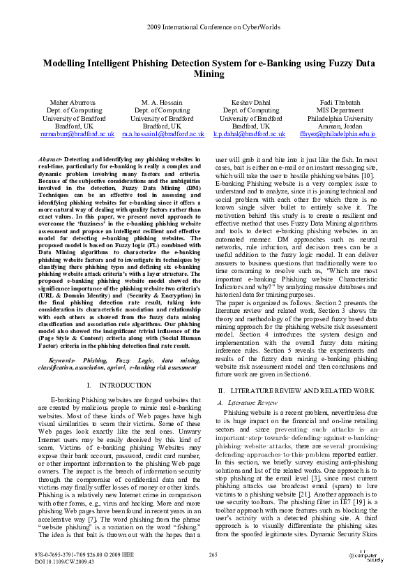 Pdf Intelligent Phishing Detection System For E Banking Using Fuzzy Data Mining Keshav Dahal