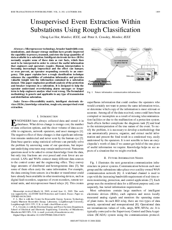 Pdf Unsupervised Event Extraction Within Substations Using Rough