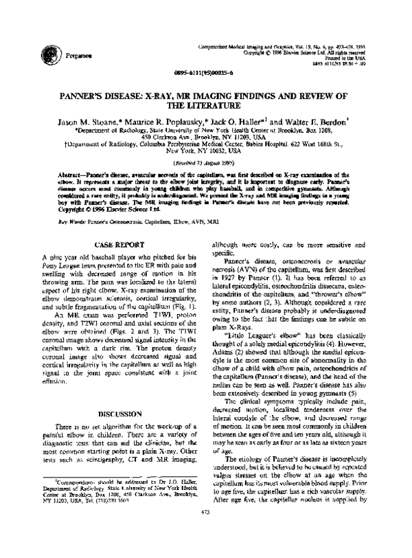(PDF) Panner's disease: X-ray, MR imaging findings and review of the ...