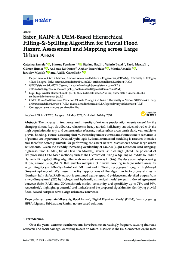 (PDF) Safer_RAIN: A DEM-Based Hierarchical Filling--Spilling Algorithm for Pluvial Flood Hazard ...