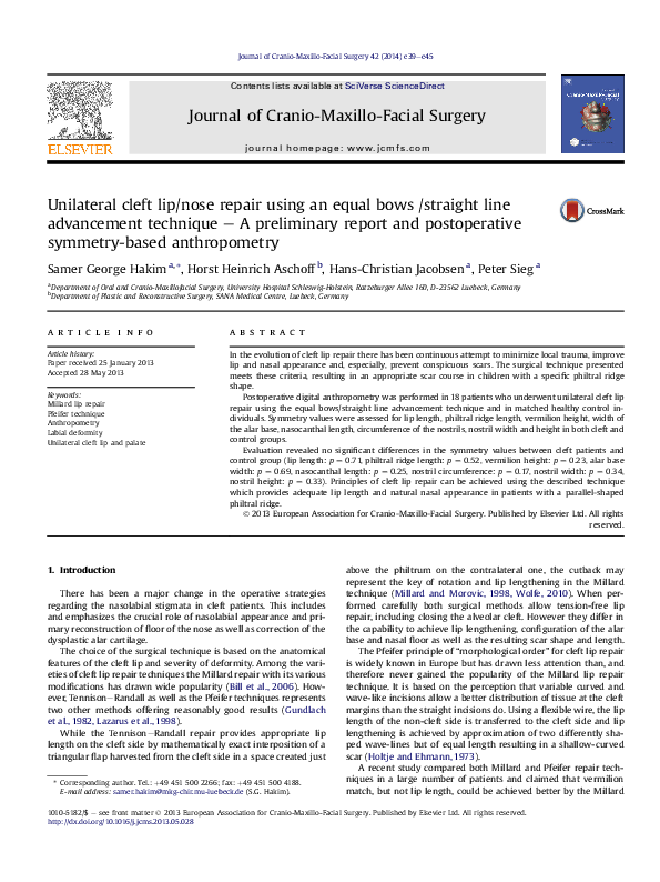 (PDF) Midline cleft of the upper lip associated with a microform ...