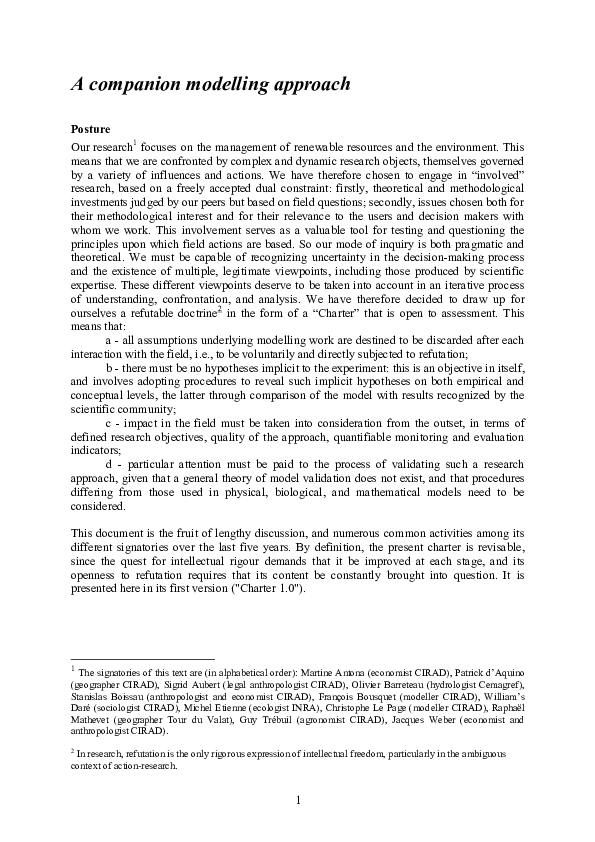 (PDF) A companion modelling approach