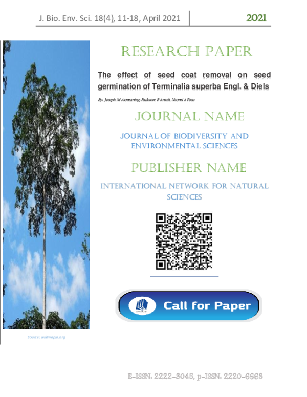 (PDF) The effect of seed coat removal on seed germination of Terminalia ...