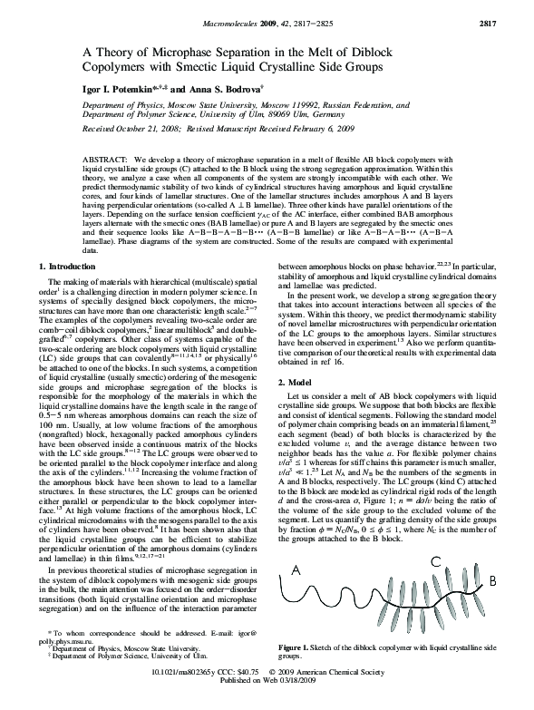 (PDF) A Theory of Microphase Separation in the Melt of Diblock ...