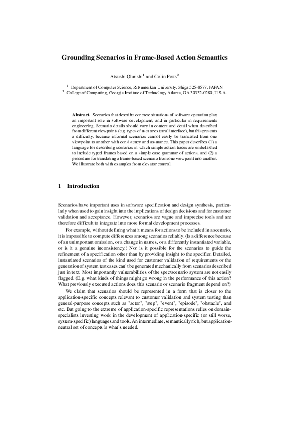 (PDF) Grounding scenarios in frame-based action semantics
