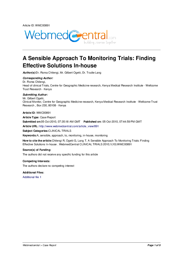 (PDF) A Sensible Approach to Monitoring Trials: Finding effective ...