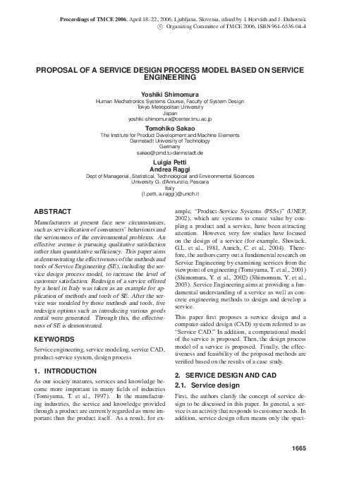 (PDF) Proposal of a Service Design Process Model Based on Service ...