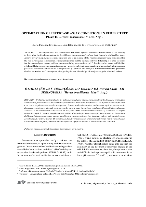 (PDF) Optimization of invertase assay conditions in rubber tree plants ...