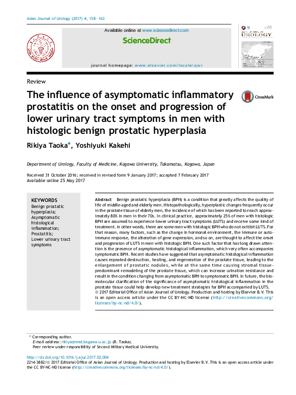 (PDF) The influence of asymptomatic inflammatory prostatitis on the ...