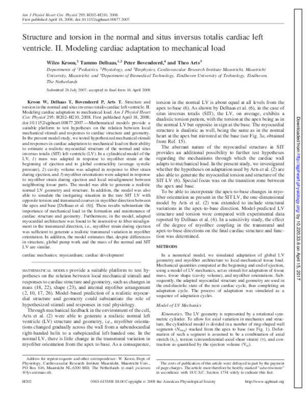 (PDF) Structure and torsion in the normal and situs inversus totalis cardiac left ventricle. II ...