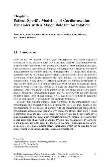 (PDF) Patient-Specific Modeling of Cardiovascular Dynamics with a Major ...