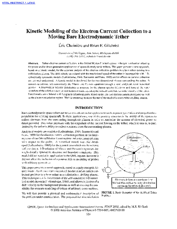 (PDF) Kinetic modeling of the electron current collection to a moving ...