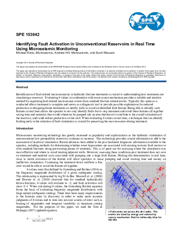 Pdf Identifying Fault Activation In Unconventional Reservoirs In Real Time Using Microseismic