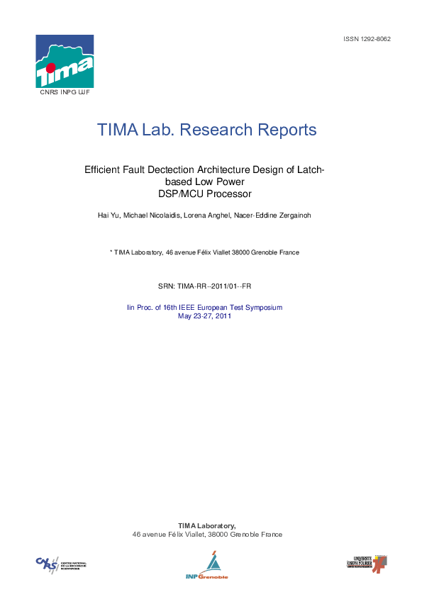 Pdf Efficient Fault Detection Architecture Design Of Latch Based Low