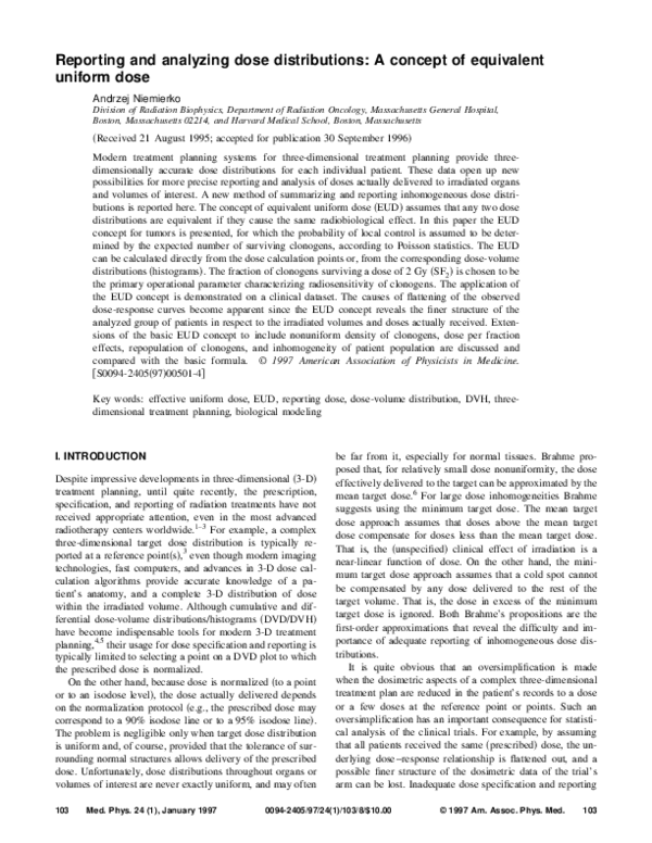 (PDF) Reporting and analyzing dose distributions: A concept of ...