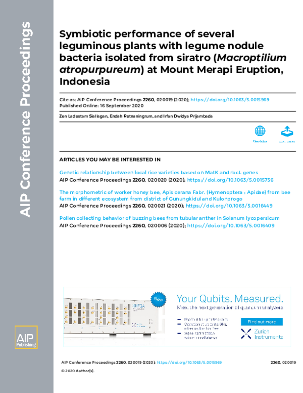 (PDF) Symbiotic performance of several leguminous plants with legume ...