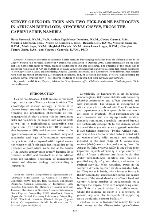 (PDF) Survey of Ixodid Ticks and Two Tick-Borne Pathogens in African ...