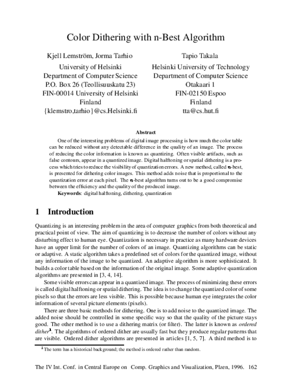 (PDF) Color dithering with n-best algorithm