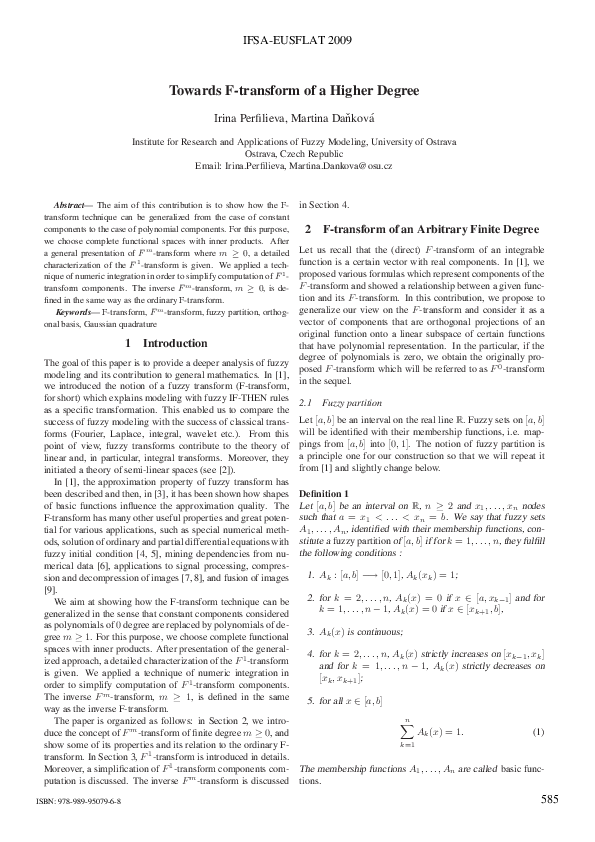 (PDF) Towards F-transform of a Higher Degree