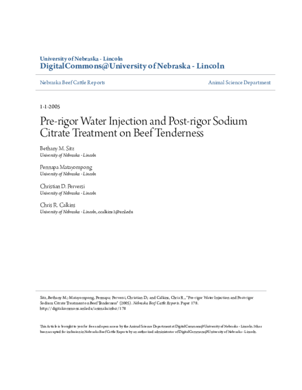 (PDF) Pre-rigor Water Injection and Post-rigor Sodium Citrate Treatment ...