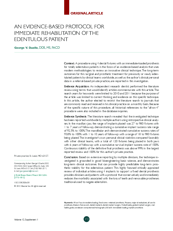 (PDF) An Evidence-Based Protocol for Immediate Rehabilitation of the ...
