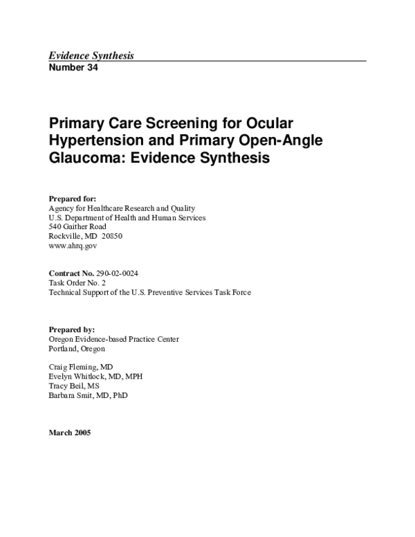 (PDF) Primary Care Screening for Ocular Hypertension and Primary Open ...