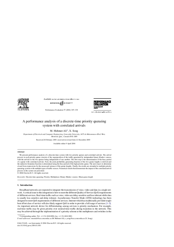 (PDF) A performance analysis of a discrete-time priority queueing system with correlated arrivals