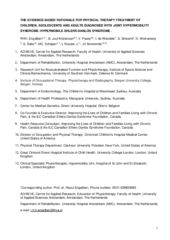 (PDF) The evidence-based rationale for physical therapy treatment of ...