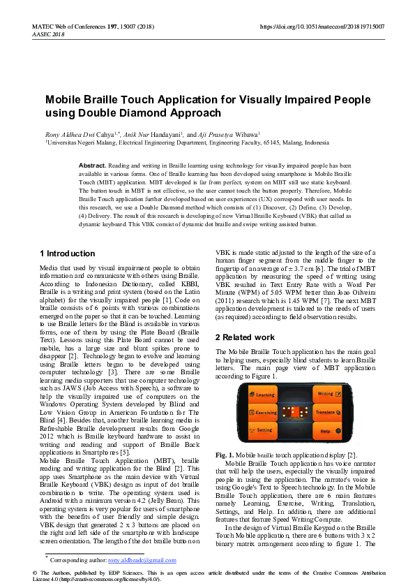 (PDF) Mobile Braille Touch Application for Visually Impaired People ...