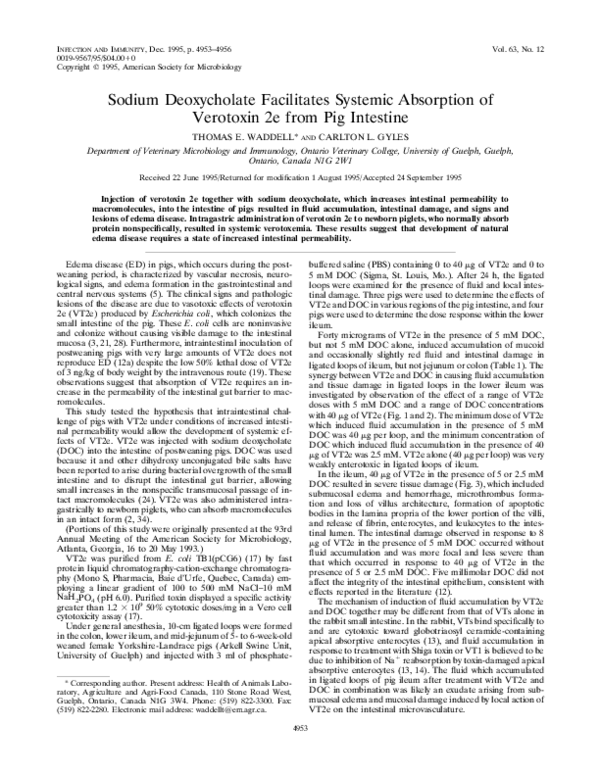 (PDF) Sodium deoxycholate facilitates systemic absorption of verotoxin ...