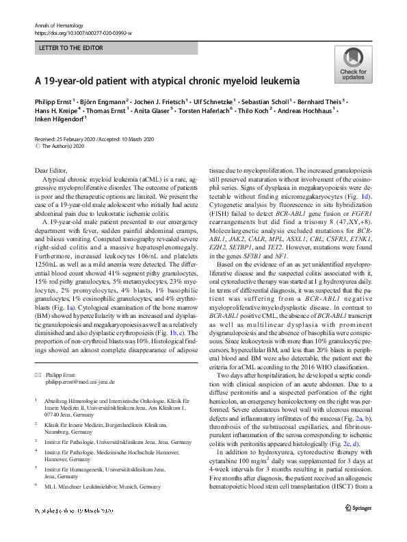 (PDF) A 19-year-old patient with atypical chronic myeloid leukemia