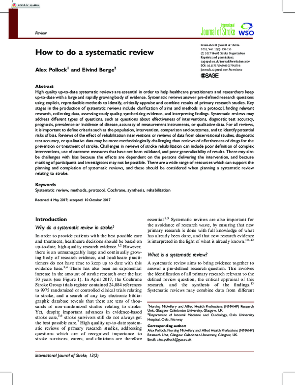 (PDF) How to do a systematic review