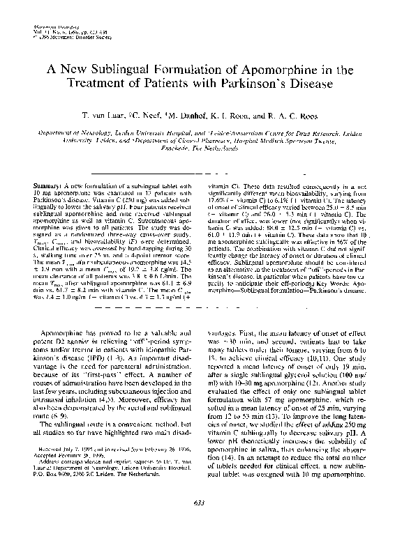 (PDF) A new sublingual formulation of apomorphine in the treatment of ...