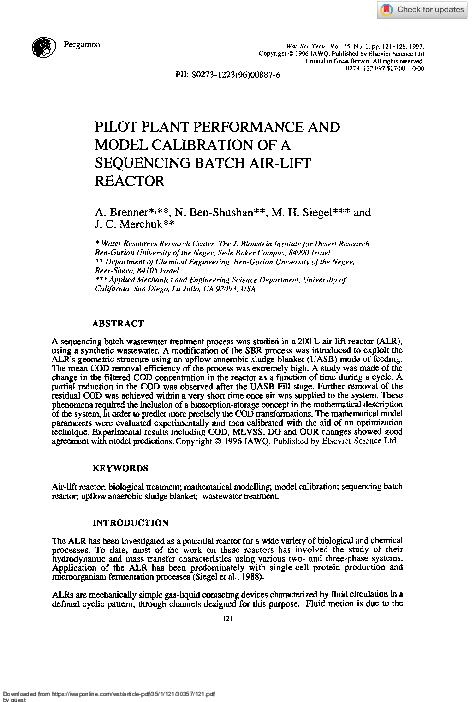 (PDF) Pilot plant performance and model calibration of a sequencing ...