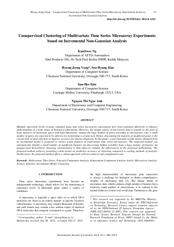 (PDF) Unsupervised Clustering of Multivariate Time Series Microarray Experiments based on ...