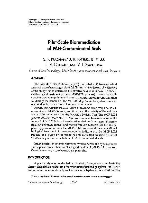 (PDF) Pilot-scale bioremediation of PAH-contaminated soils