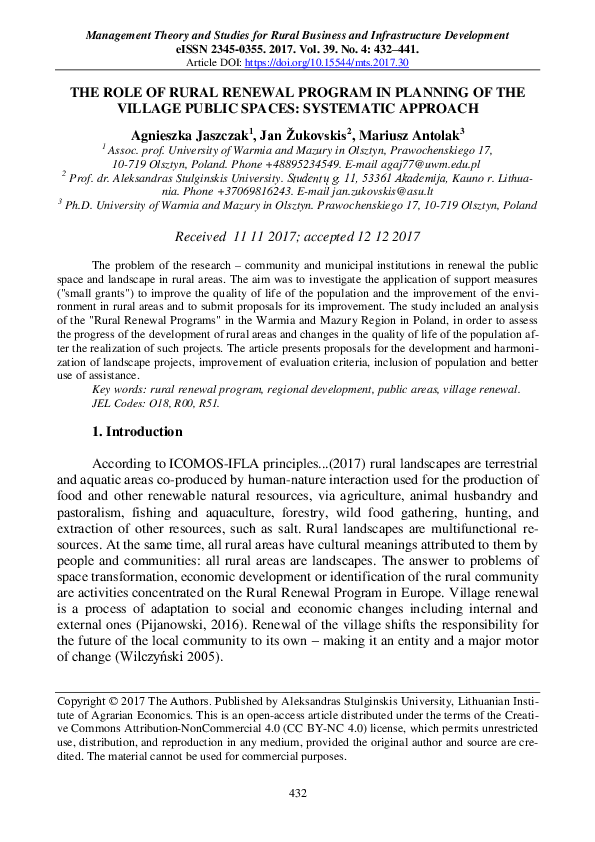 (PDF) The Role of Rural Renewal Program in Planning of the Village ...