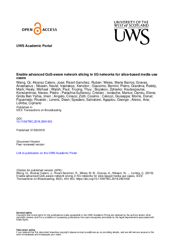 Pdf Enable Advanced Qos Aware Network Slicing In 5g Networks For