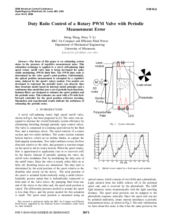 (PDF) Duty ratio control of a rotary PWM valve with periodic ...