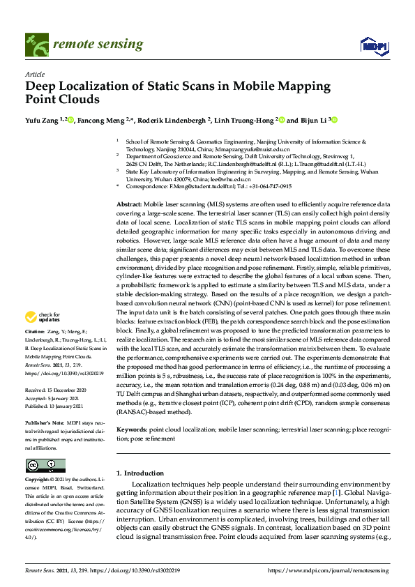 (PDF) Deep Localization of Static Scans in Mobile Mapping Point Clouds
