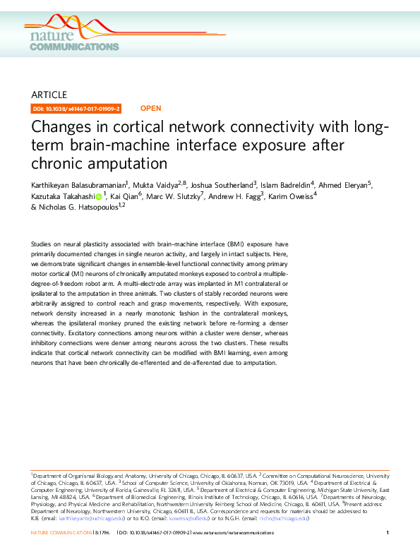 (PDF) Changes in cortical network connectivity with long-term brain-machine interface exposure ...