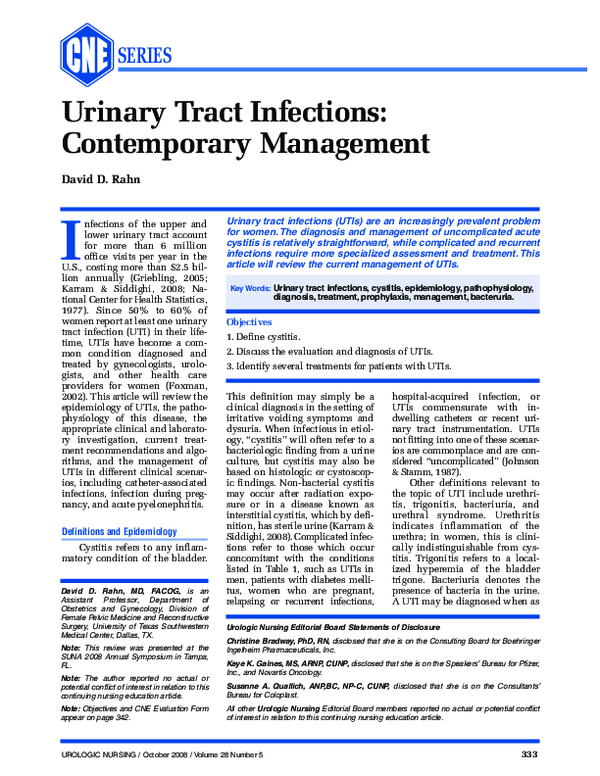 (PDF) Urinary tract infections: contemporary management