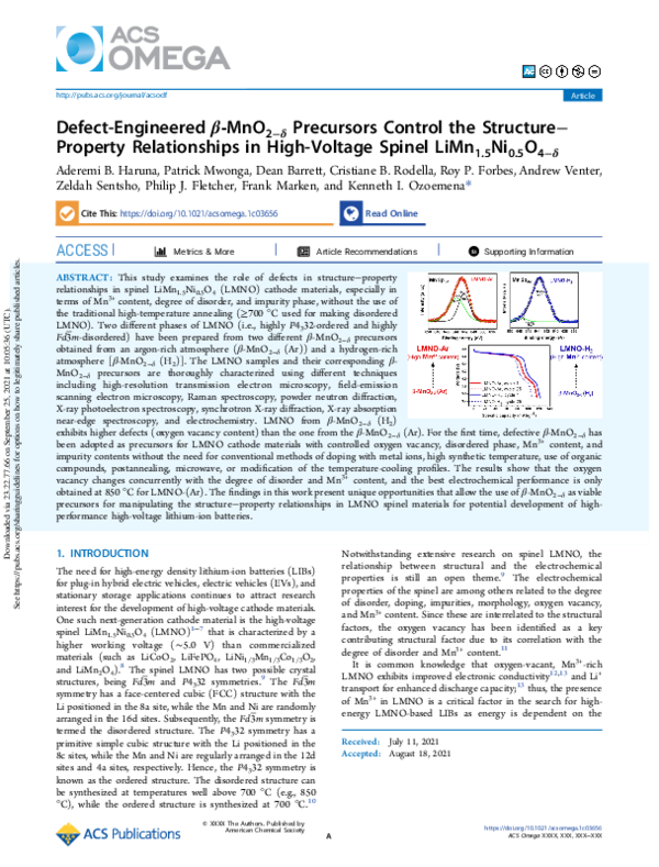 (PDF) Defect-Engineered β-MnO2−δ Precursors Control the Structure ...