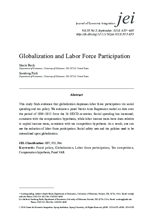 (PDF) Globalization and Labor Force Participation | Stacie Beck ...