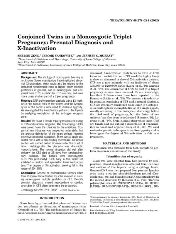 (PDF) Conjoined twins in a monozygotic triplet pregnancy: Prenatal ...