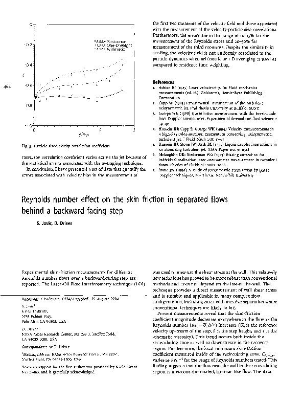 (PDF) Reynolds number effect on the skin friction in separated flows ...