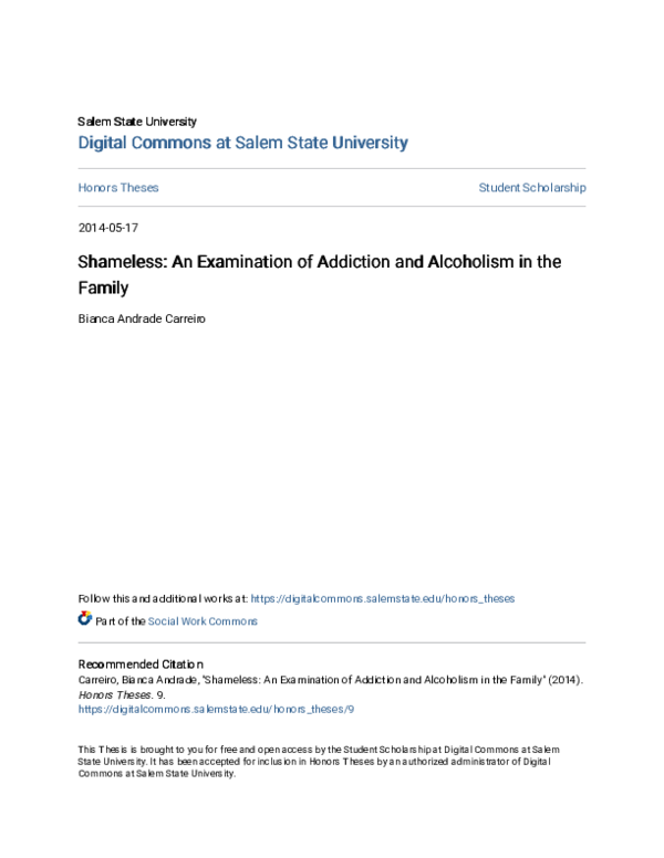 (PDF) Shameless: An Examination of Addiction and Alcoholism in the Family