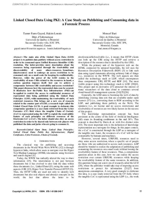(PDF) Linked Closed Data Using PKI: A Case Study on Publishing and Consuming data in a Forensic ...