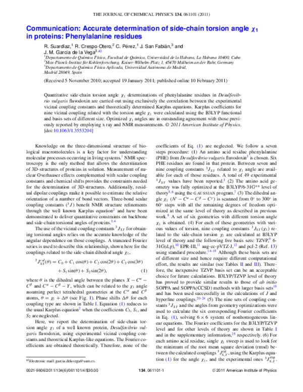 (PDF) Determining Side-Chain Torsion Angles in Proteins